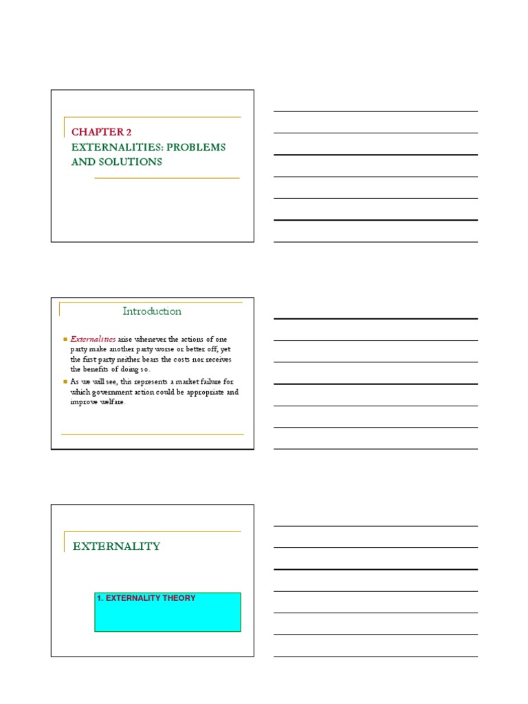 Externalities: Problems and Solutions: Externality | PDF | Externality | Taxes