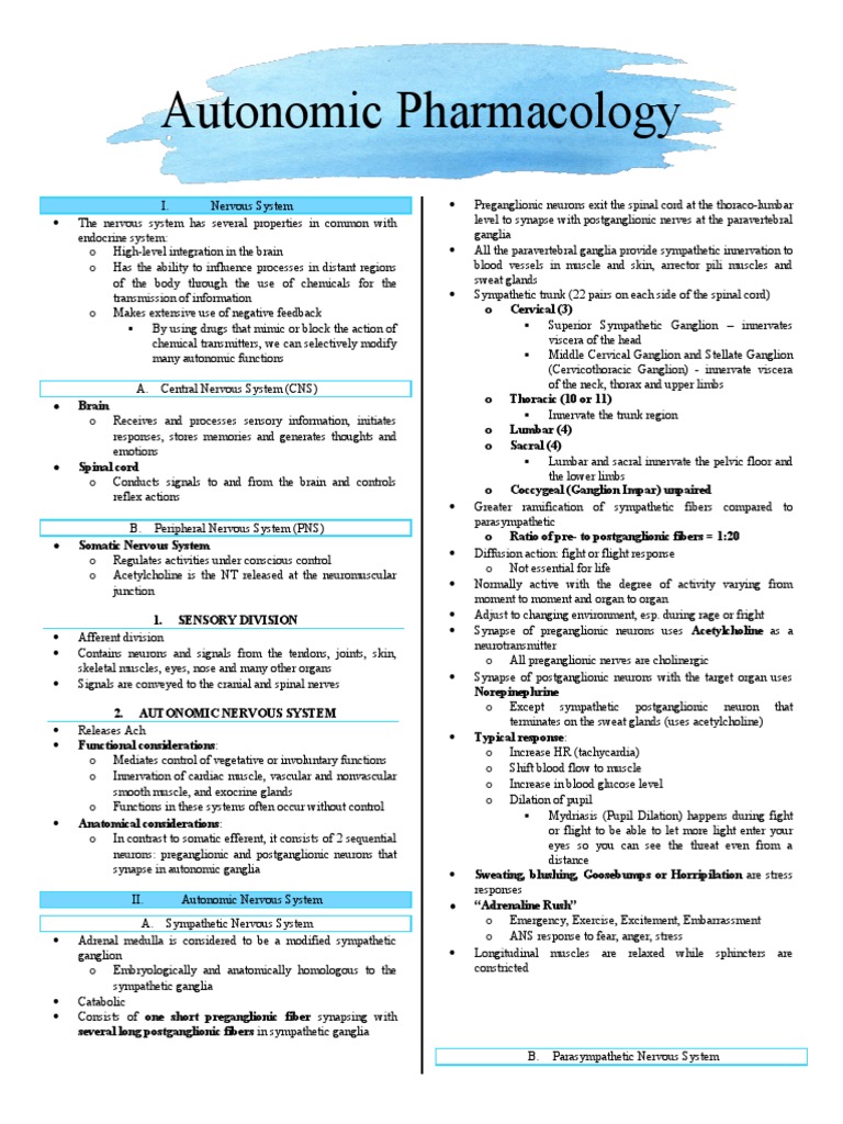 Pharma 2 | PDF | Acetylcholine | Autonomic Nervous System