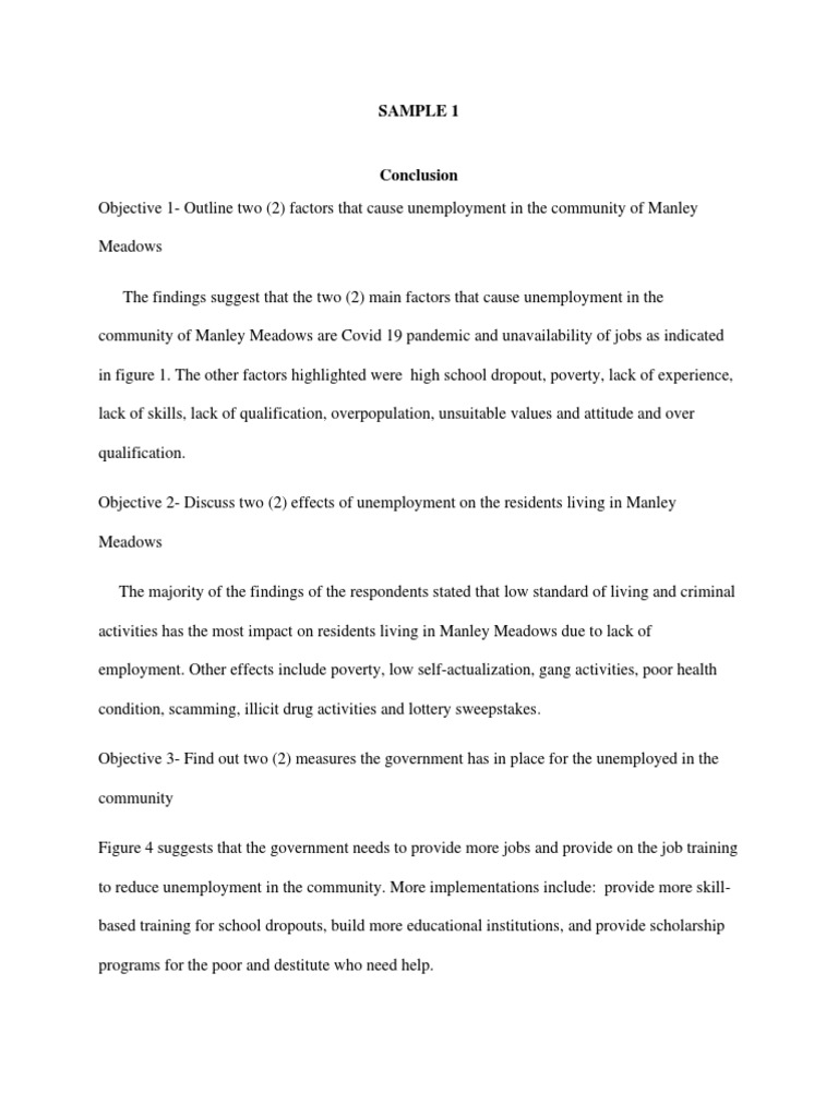 Sba Conclusion Samples | PDF | Unemployment | Pricing