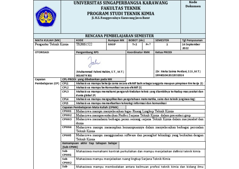 Format Baru RPS (KPT 2020) | PDF