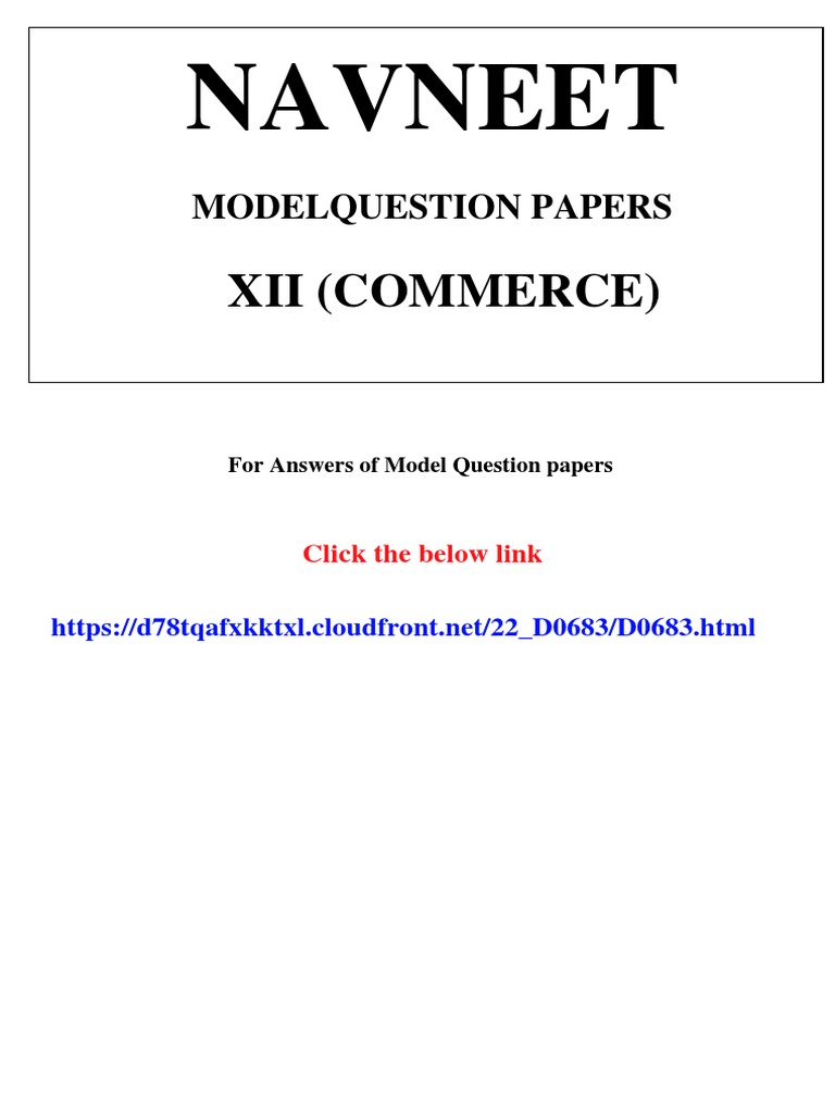 Navneet: Xii (Commerce) | PDF