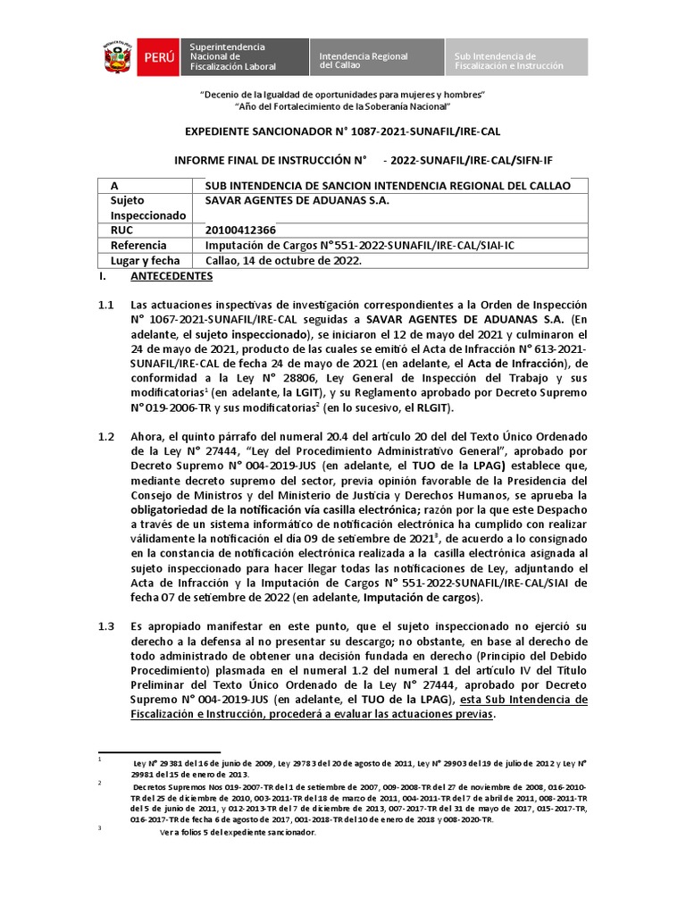 Savar Agentes de Aduanas S.A. - Oi 1067-2021 45.1 | PDF | Principios ... Savar Agentes de Aduanas S.A. - Oi 1067-2021 45.1 | PDF | Principios ...