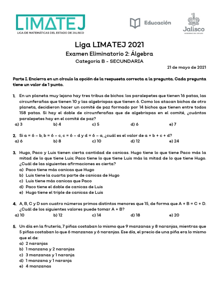 Liga LIMATEJ Eliminatoria 2 - SECUNDARIA | PDF