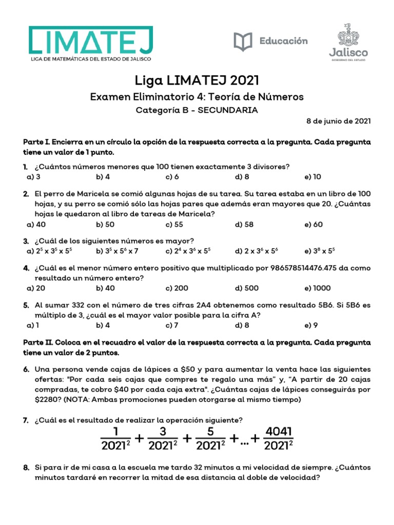 Liga Limatej Eliminatoria 4 - Secundaria | PDF