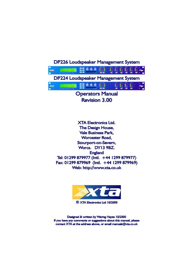 dp226 Manual V3 | Download Free PDF | Equalization (Audio) | Menu ...