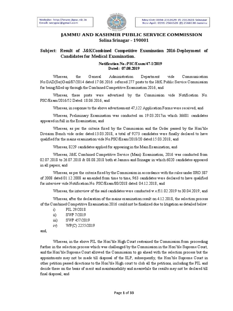 Selection Notice KAS 2016 PDF