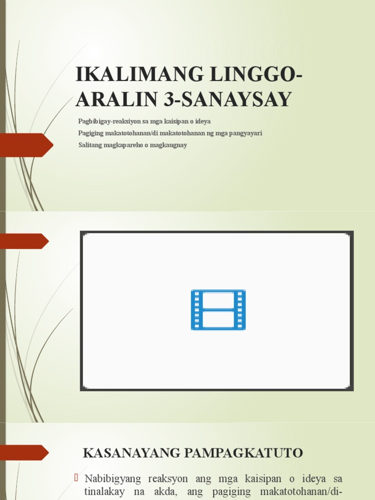 Aralin 3 Sanaysay Pagbibigay Reaksiyon | PDF