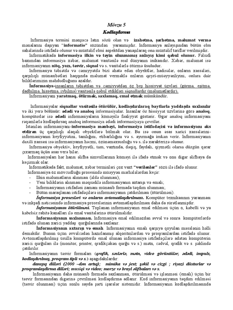 Proqram Dili 1 Muhazire 5 | PDF