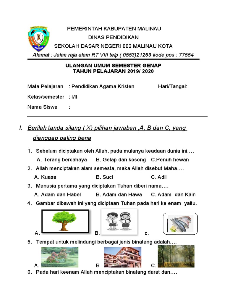 Soal Semester Genap 2019 | PDF