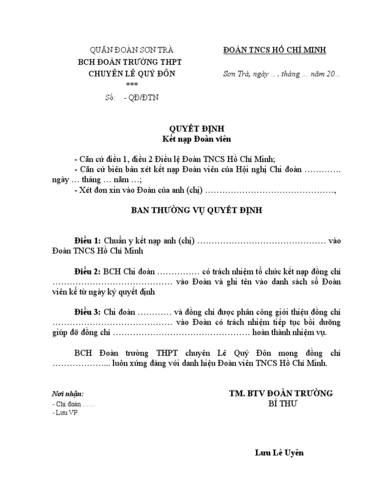 Nghi Quyet Ket Nap Doan | PDF