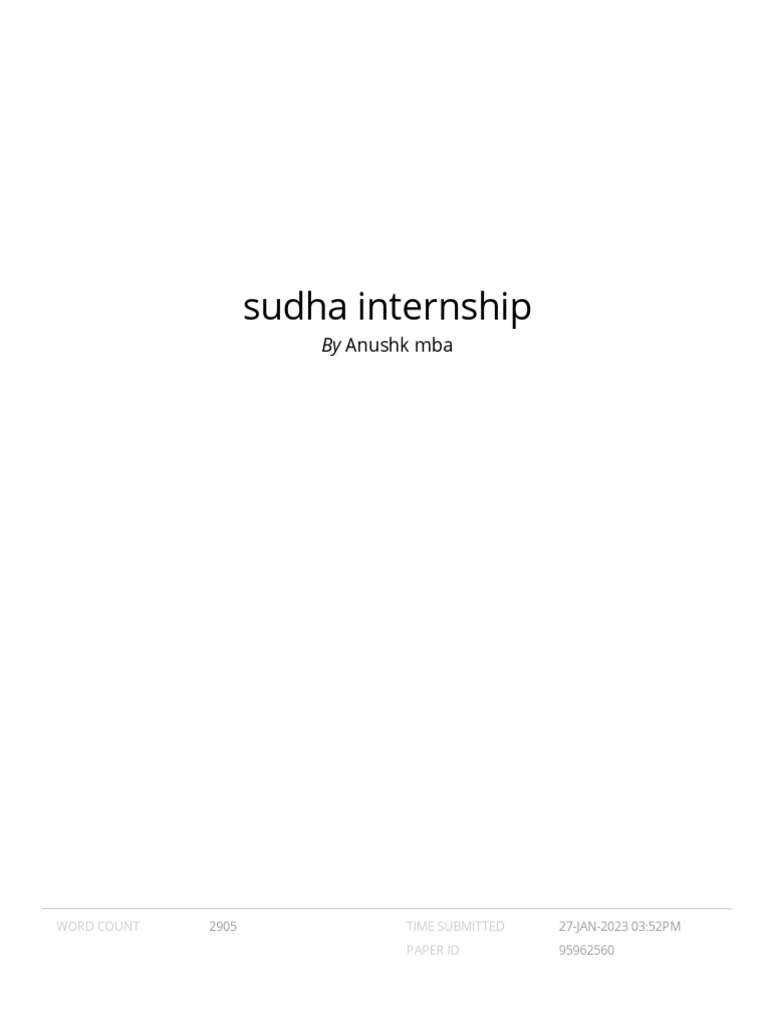 Sudha Internship | PDF