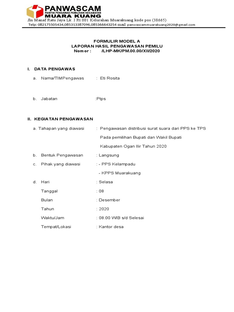Form A PTPS Distribusi SRT Suara | PDF
