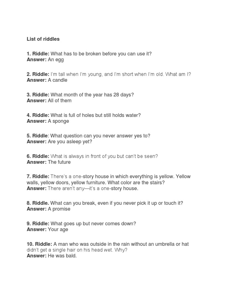 List of Riddles | PDF