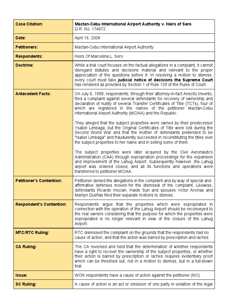 Mactan-Cebu International Airport Authority v. Heirs of Sero | Download ...