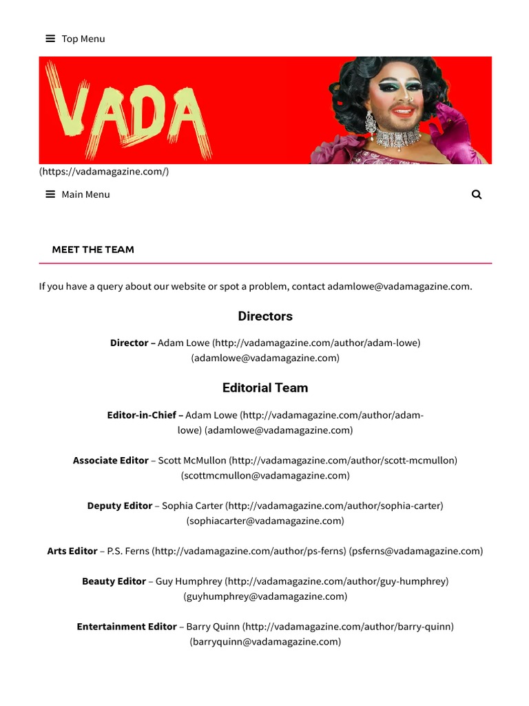 Meet The Team - Vada Magazine | PDF | Mass Media | Entertainment