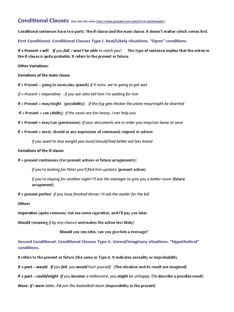 Understanding Conditional Clauses | PDF | Verb | Linguistics
