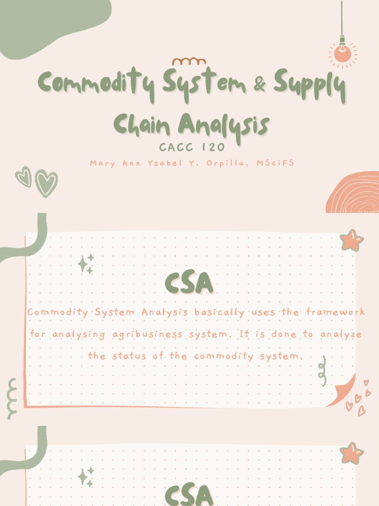 Analyzing Commodity Systems and Supply Chains | PDF | Supply Chain | Supply Chain Management
