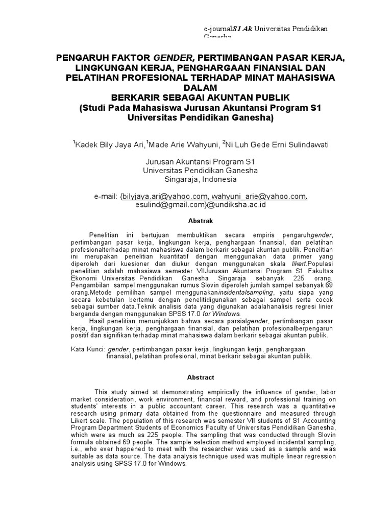 Ari, Wahyuni Dan Sulindawati-Gender | PDF