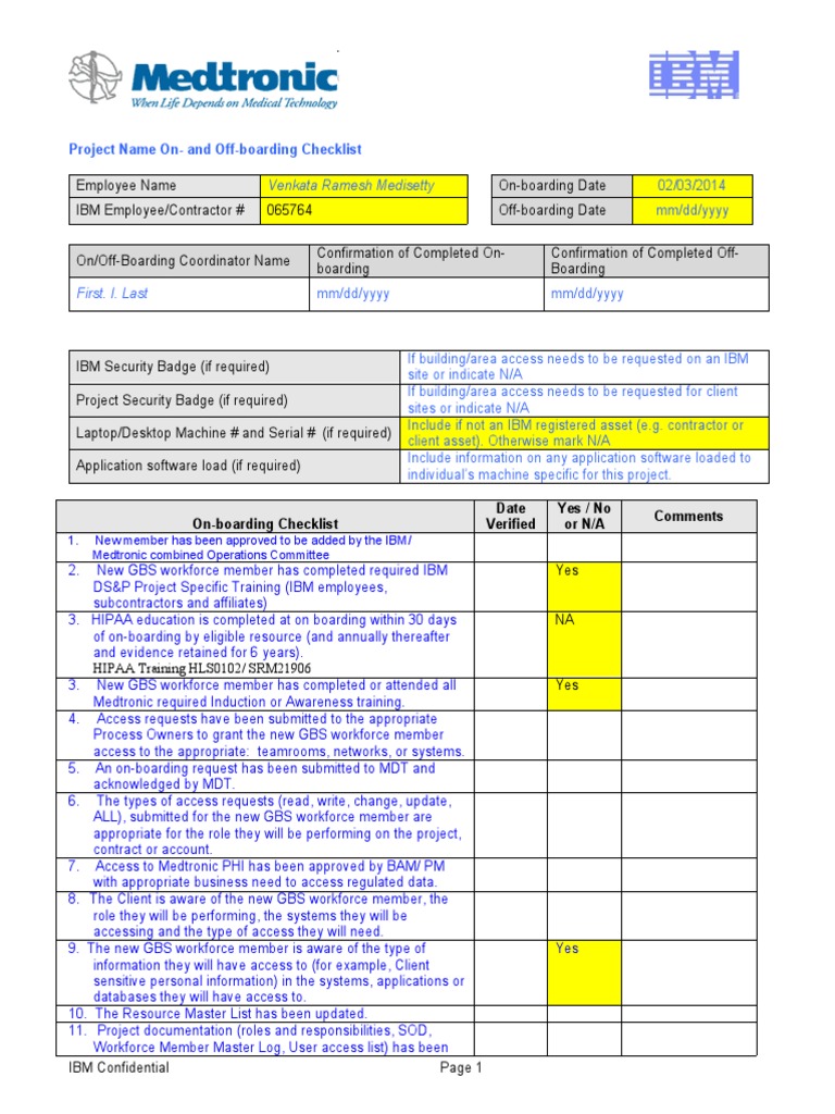 MDT - On-Off Boarding Checklist - Template - V.4. - Revised 2013-11-25 ...
