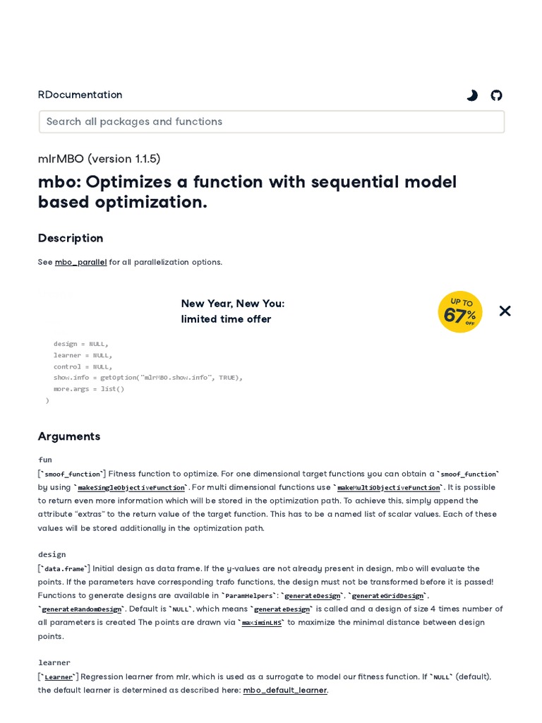 Mbo Function - RDocumentation | PDF | Mathematical Optimization | Parameter (Computer Programming)