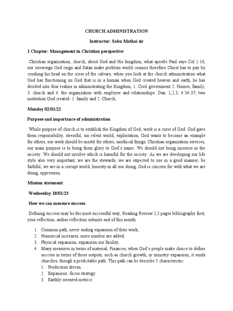 Church Administration | PDF | Jesus | God