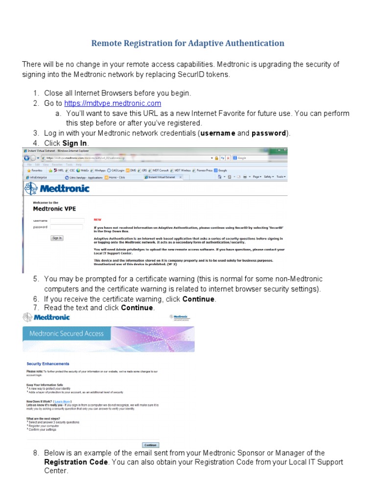 VPE Remote Registration For Adaptive Authentication | PDF