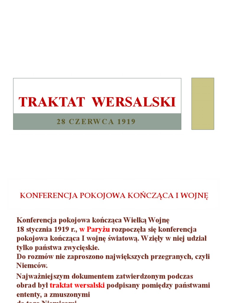 Traktat Wersalski | PDF