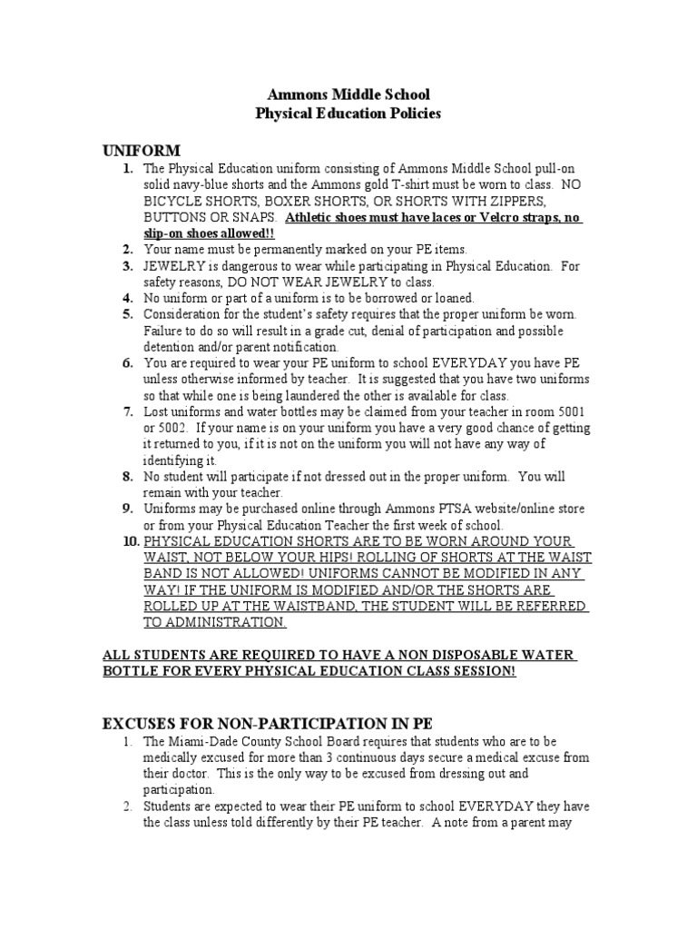 Ammons PE Syllabus 2022-2023 | PDF | Health Education | Knowledge