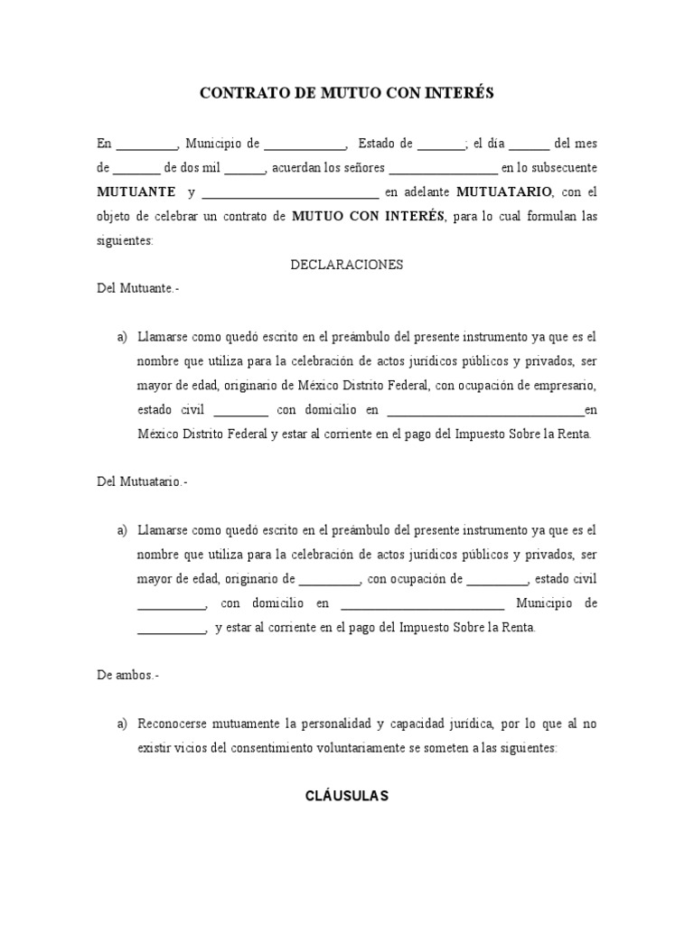 Contrato de Mutuo Con Interés | PDF | Justicia | Crimen y violencia