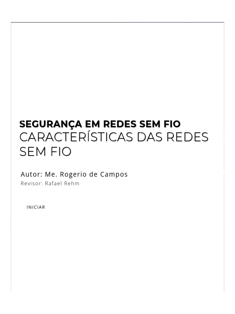 Seg Wireless - Caracteristicas Redes WiFi | PDF | Rede de computadores ...