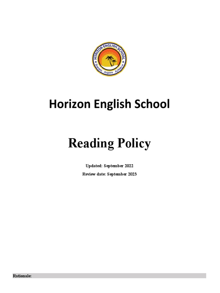 Horizon School Reading Policy | PDF | Phonics | Reading Comprehension