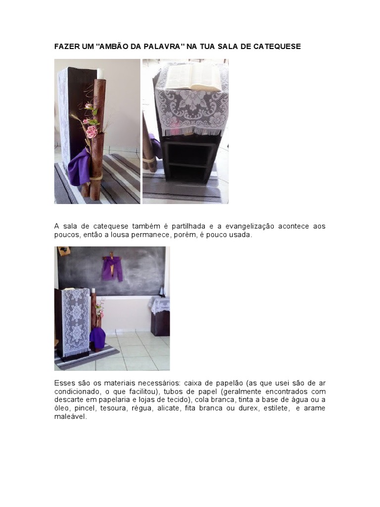1o Ano Actividade Fazer Um Ambao Da Palavra Na Tua Sala de Catequese | PDF