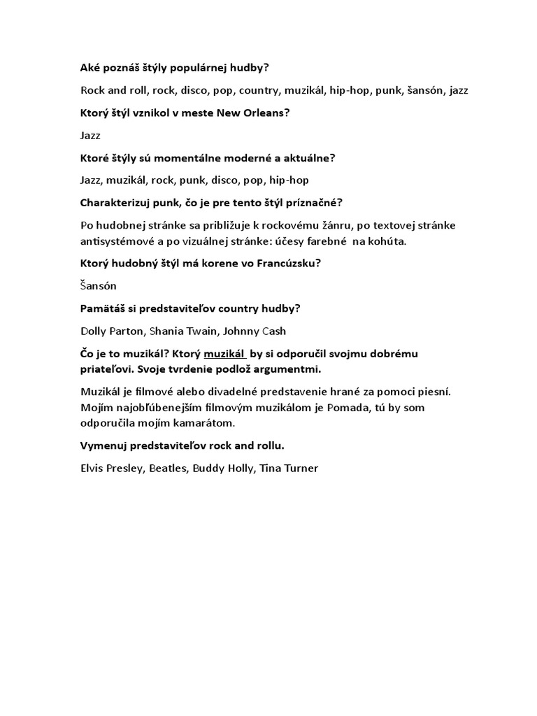 Štýly Populárnej Hudby | PDF