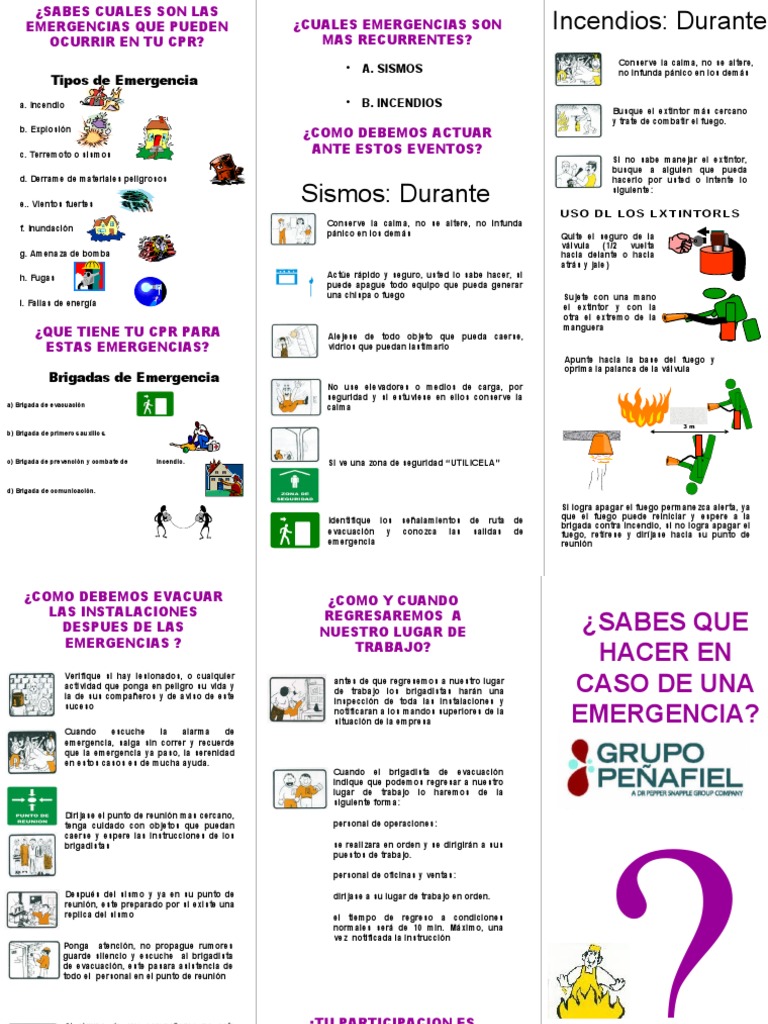 Tríptico Evacuación. | PDF