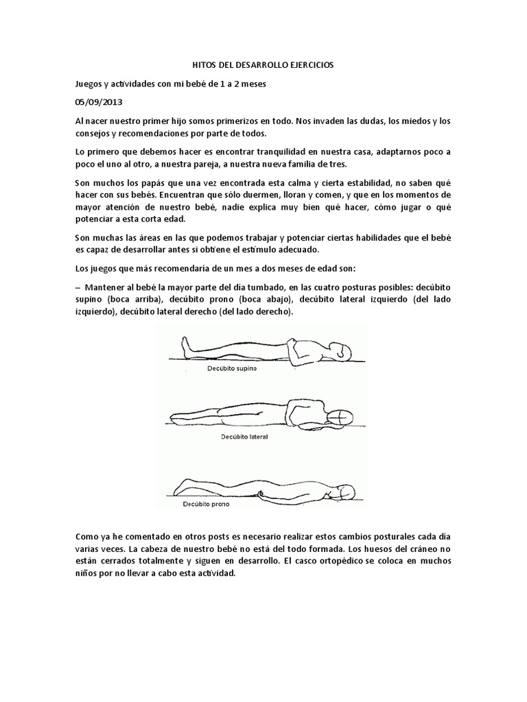 Hitos Del Desarrollo Ejercicios | PDF