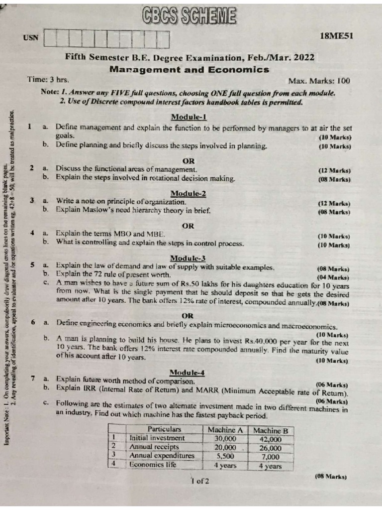 18ME51 VTU QP FEB. Mar 2022 SOLUTION BBPatil | PDF