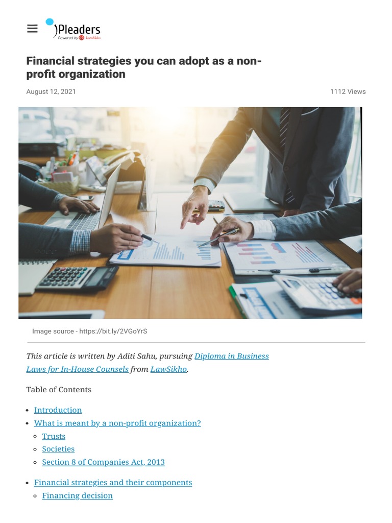 Https Blog - Ipleaders.in Financial Strategies Can Adopt Non Pro | PDF ...