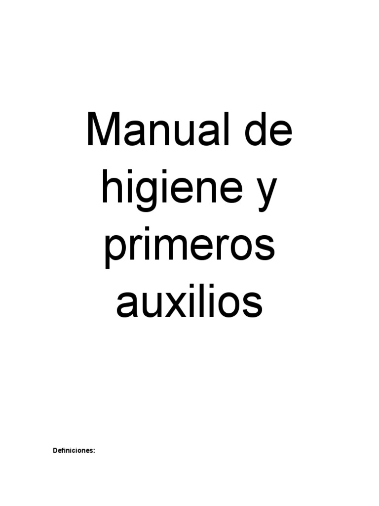 Manual de Higiene y Primeros Auxilios | Descargar gratis PDF | Alimentos | Carne