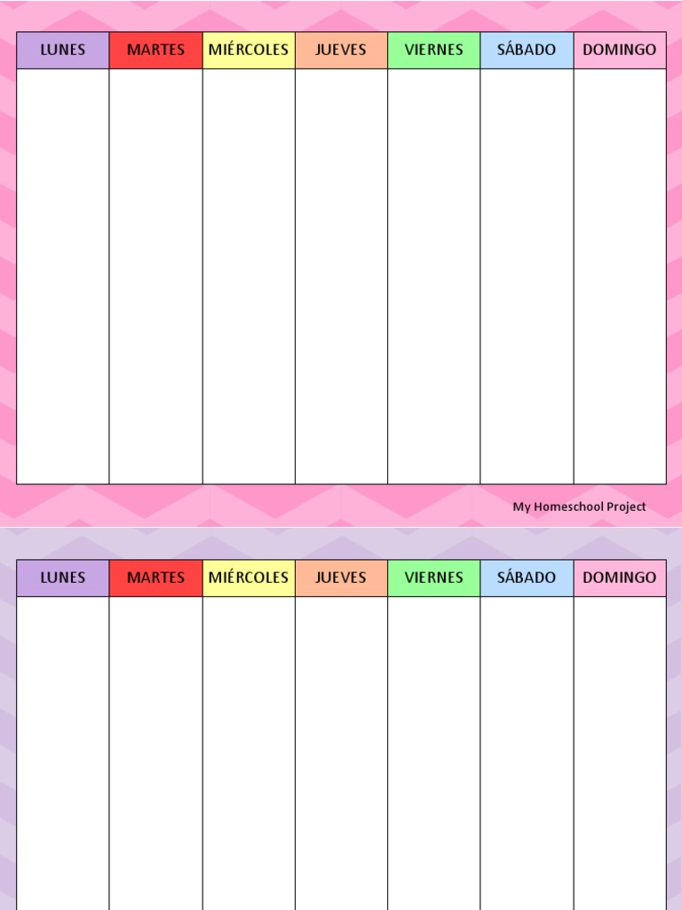 TABLERO DE ACTIVIDADES DIARIAS FAMILIAR - My Homeschool Project | PDF