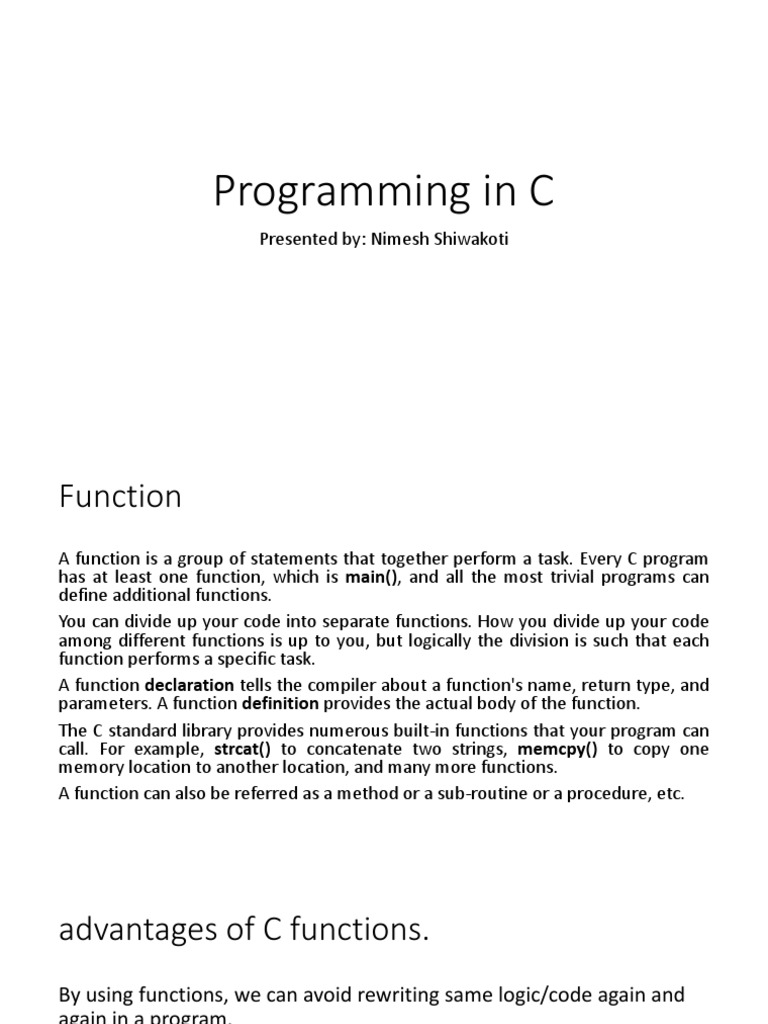 Programming In C Pdf Pointer Computer Programming Parameter 7582