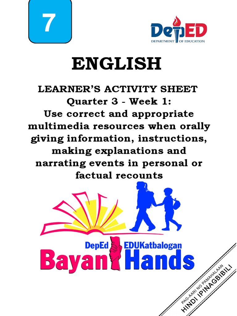English7 Q3 LAS1 Week1 | PDF | Multimedia | Microsoft Power Point
