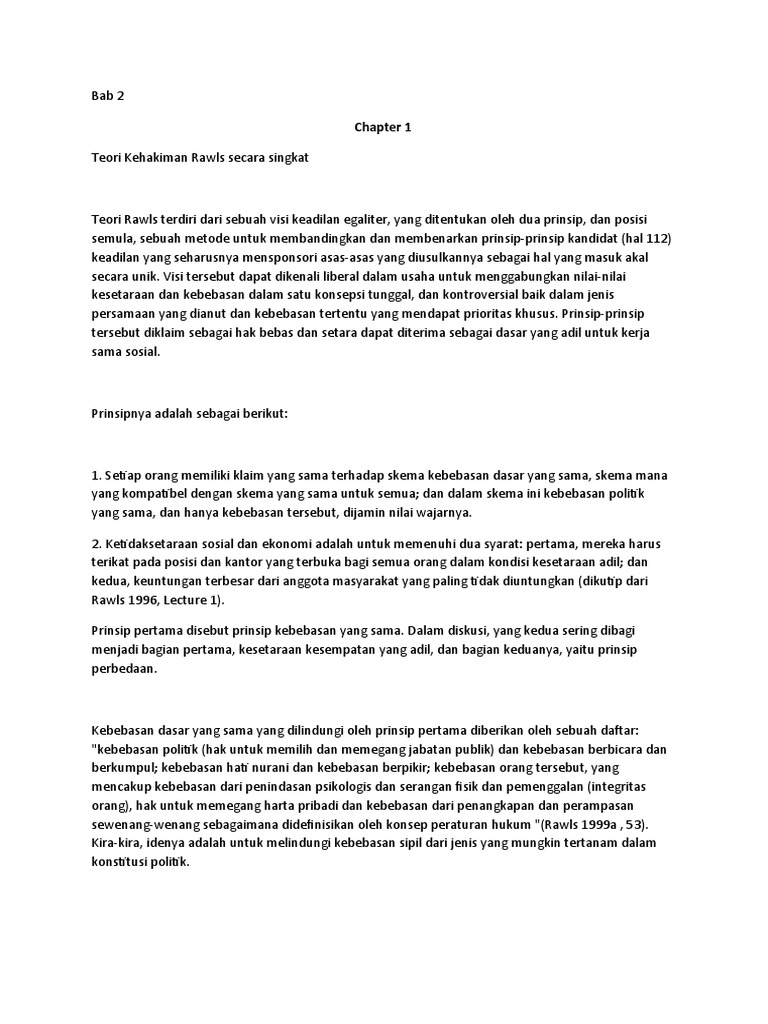 Teori Kehakiman Rawls | PDF
