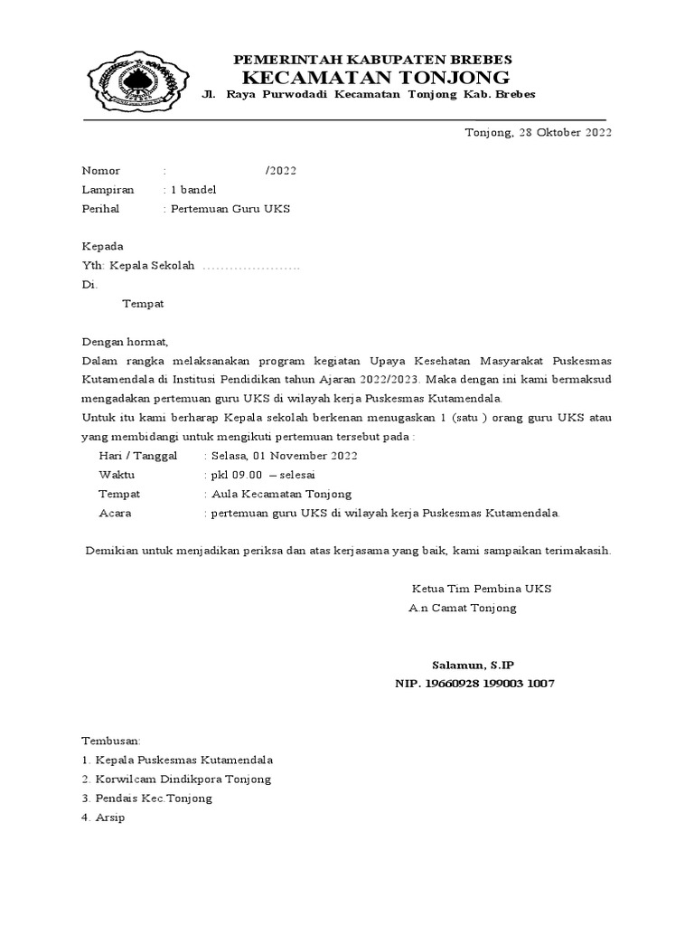 Surat Undangan Uks Pdf