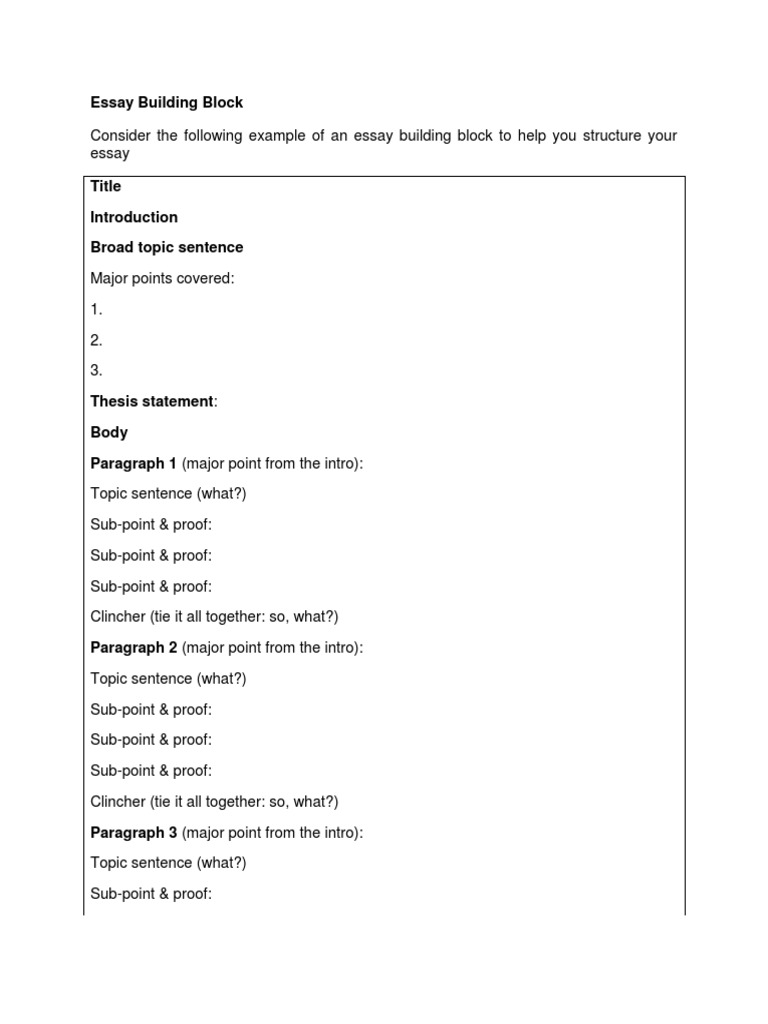 Essay Building Block | PDF