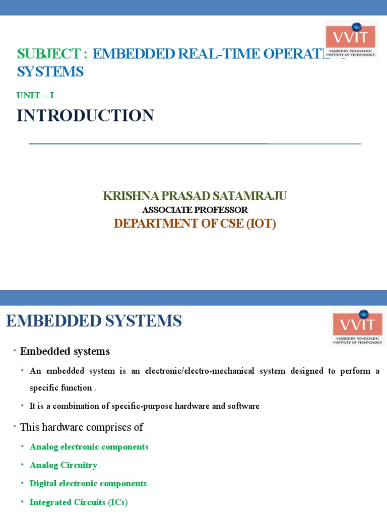 Unit - 1 Introduction | Download Free PDF | Embedded System | Random Access Memory
