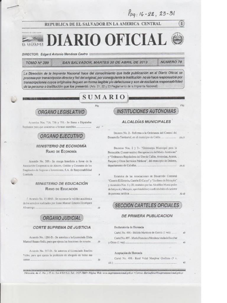 Ordenanza Reguladora Del Uso de Calles Avenidas Aceras Parques y Otros ...