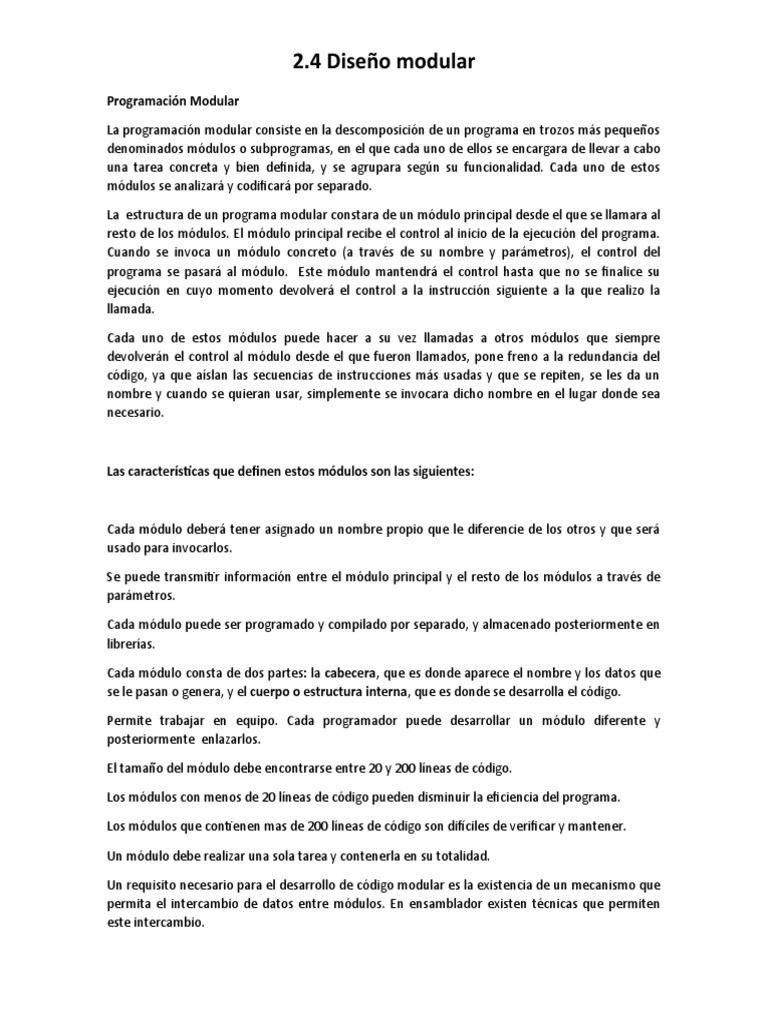 Programación Modular | PDF | Software | Programa de computadora