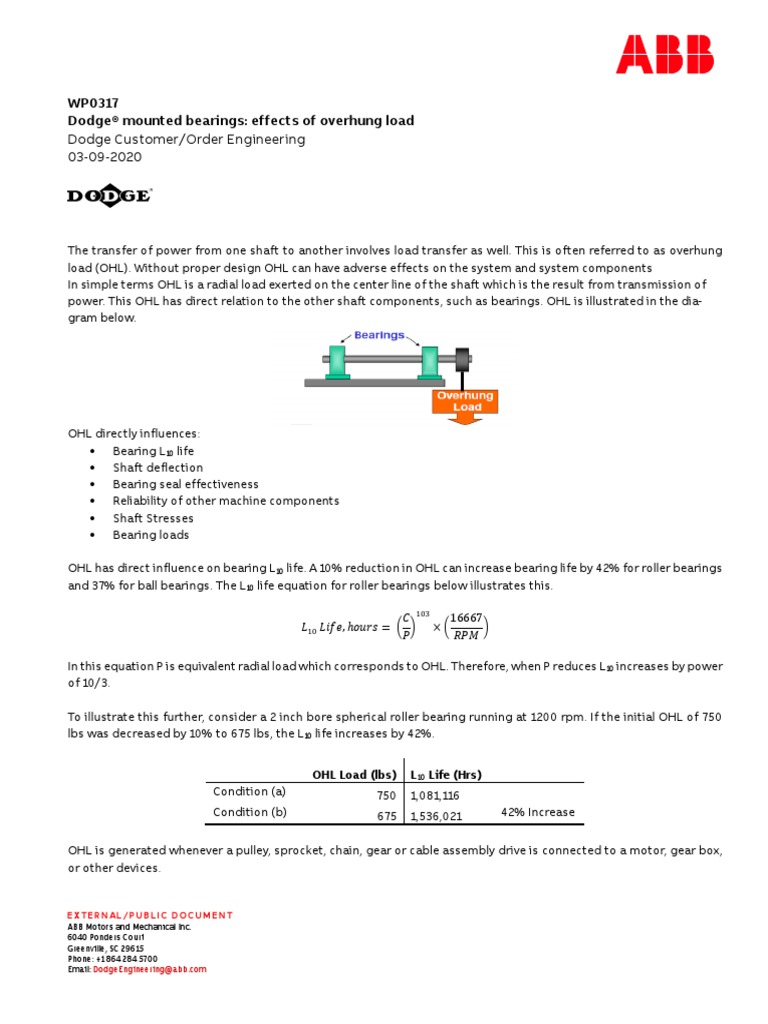 ABB - Overhung Load | PDF | Belt (Mechanical) | Horsepower