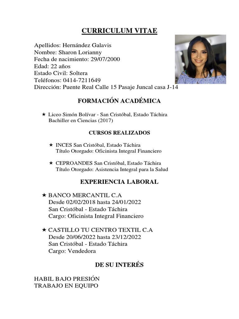 CURRICULUM VITAE Modelo | PDF