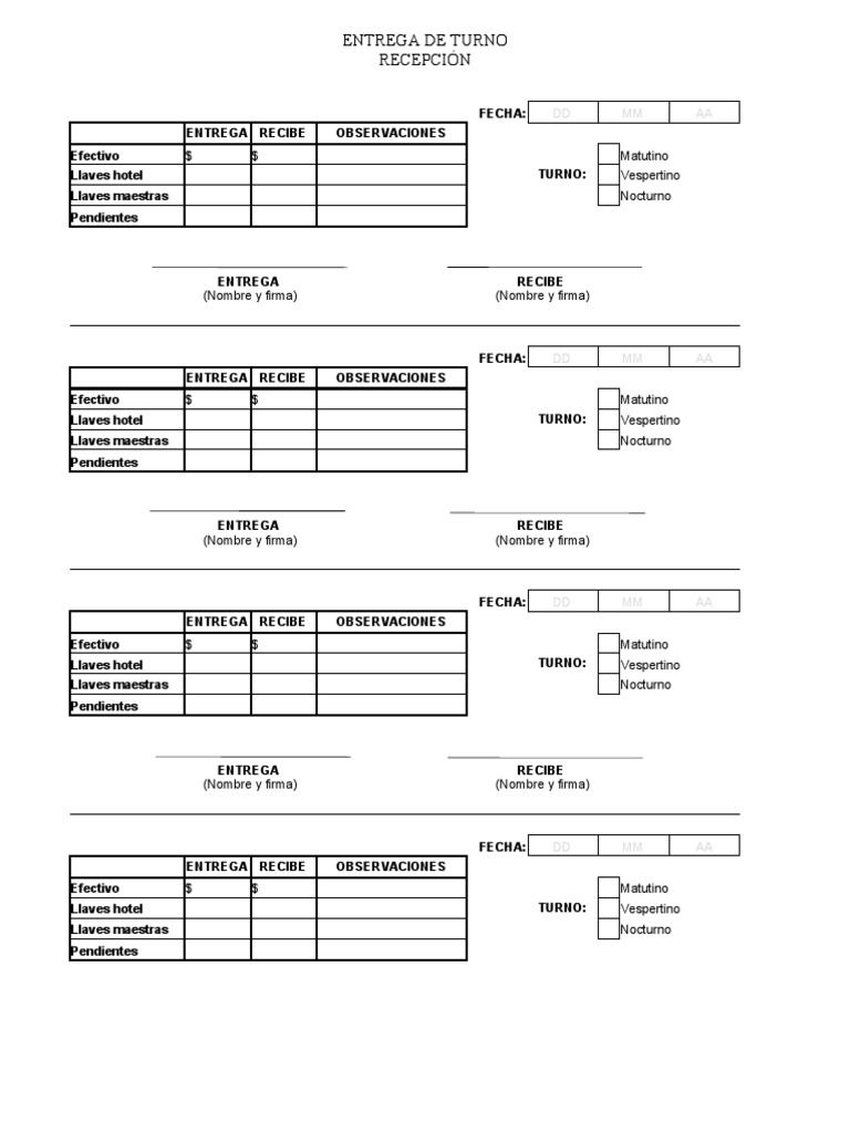 Entrega de Turno | PDF